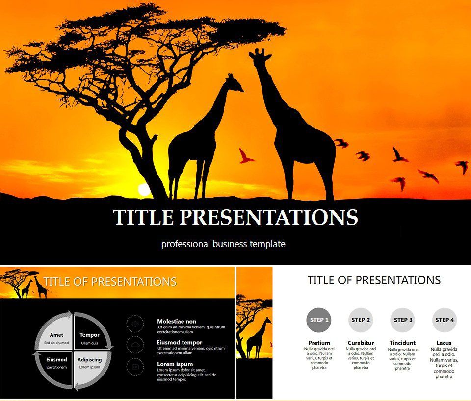 Animals of Africa - Giraffe PowerPoint templates