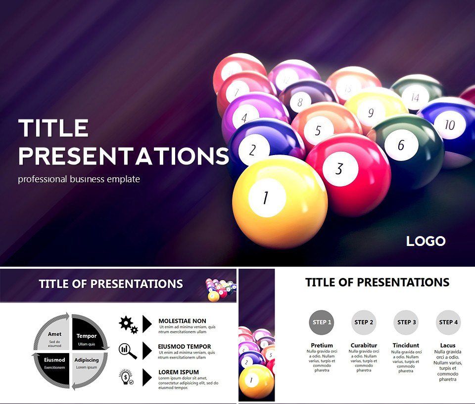 Online billiards PowerPoint templates