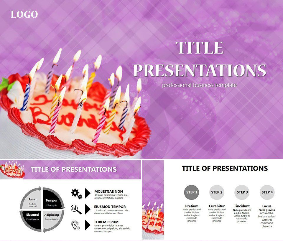 Congratulation Birthday cake PowerPoint templates