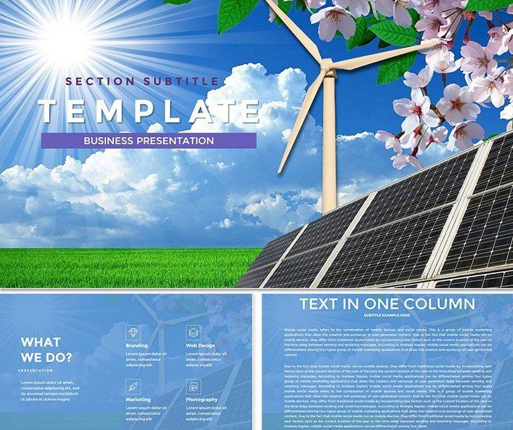 Solar panels, inverters Presentation Templates