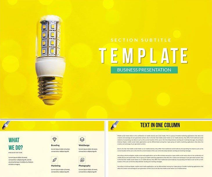 LED lamp PowerPoint template