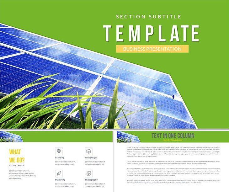 Installation solar panels PowerPoint template