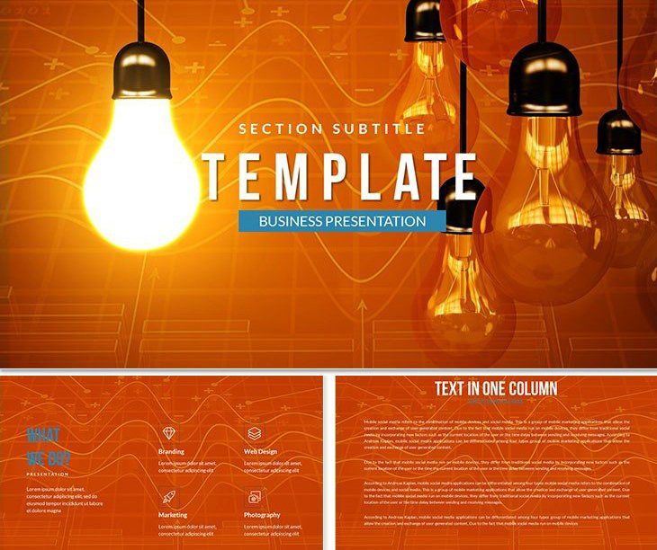 Incandescent lamps PowerPoint template