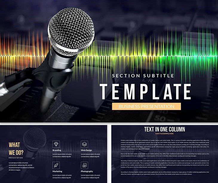 Recording microphone - Recording Studio PowerPoint templates
