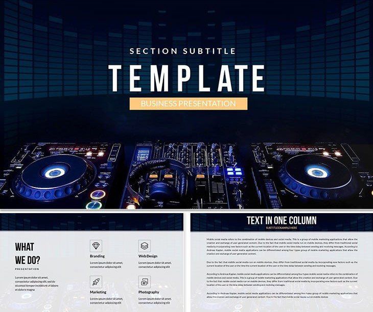 DJ mixer player PowerPoint templates
