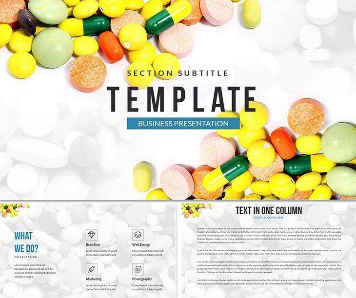 Tablet Pill And Capsule Medicine PowerPoint template