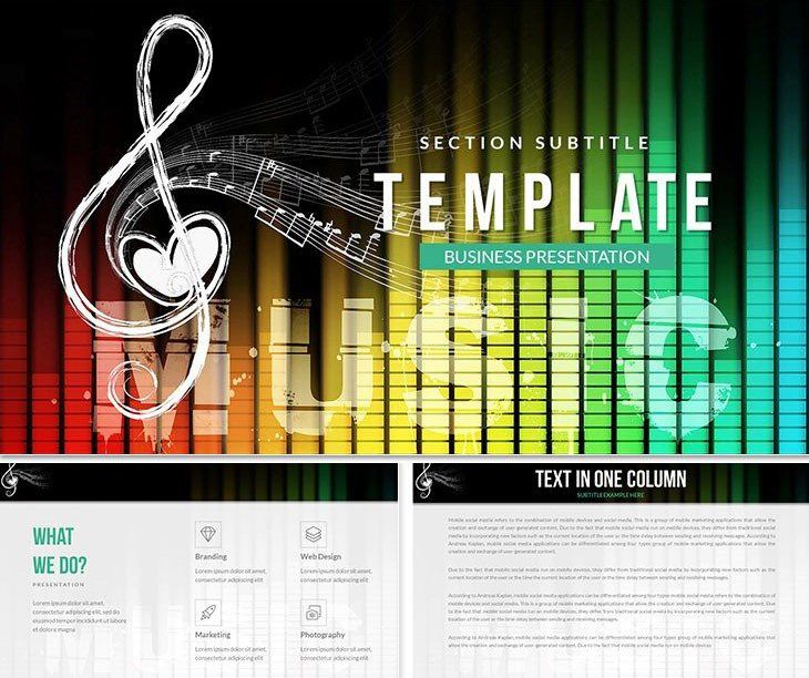 Music and Romantic Song Lyrics PowerPoint Template