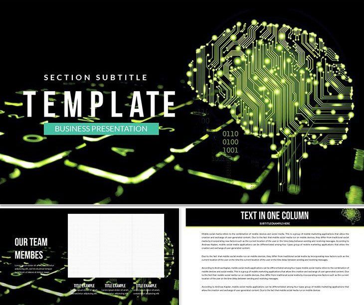 Computer Intelligence Brain PowerPoint template