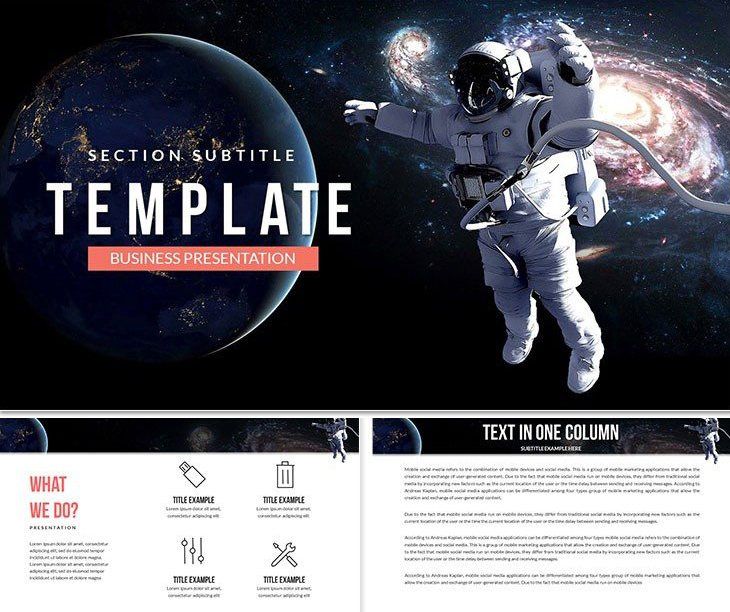 Astronaut PowerPoint Template - Infographic Presentation