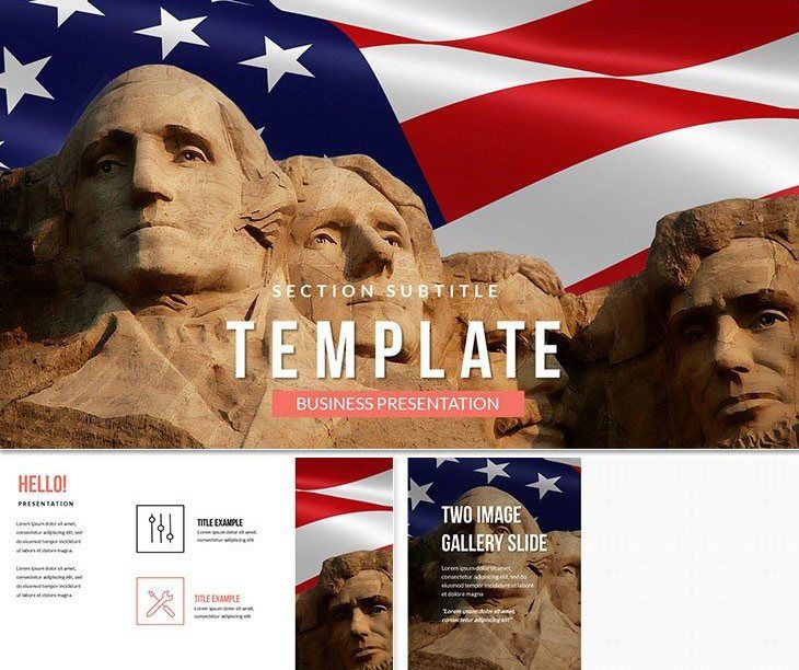 States of USA PowerPoint templates Presentation