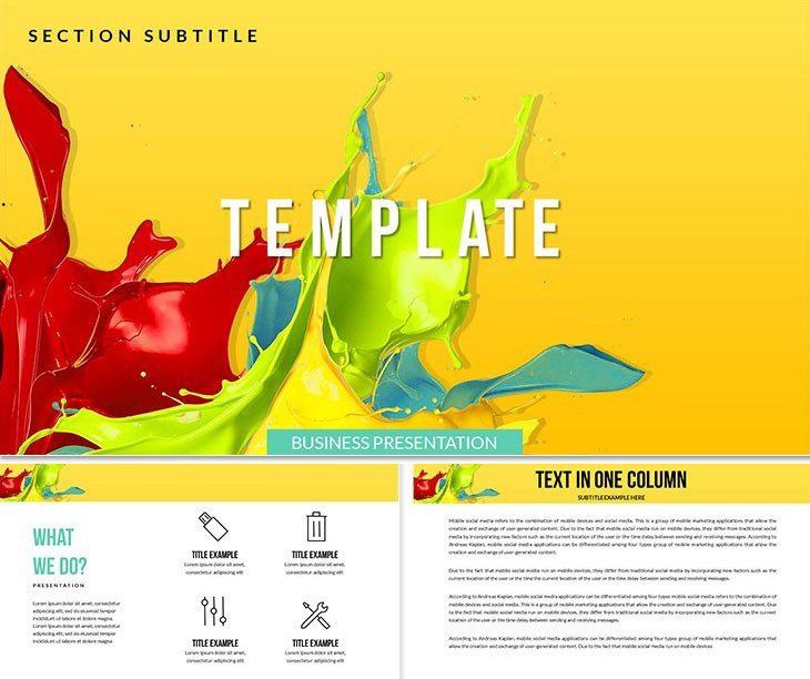 Paint Waves PowerPoint template Presentation