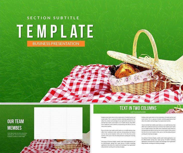 Picnic Food Ideas PowerPoint template Presentation