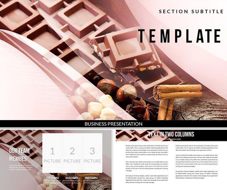 Chocolate : Fudge, Cake PowerPoint template