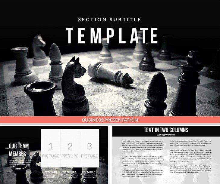 Chess Game PowerPoint template, Background for Presentation