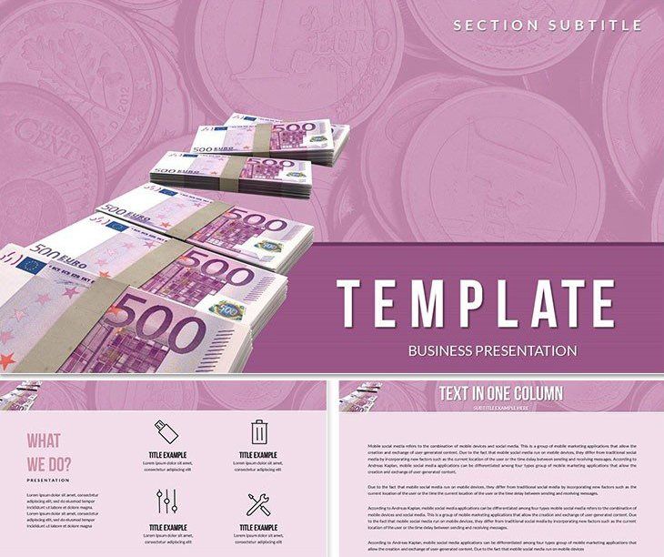 Euro Money Reviews PowerPoint Template for Presentation - Customizable