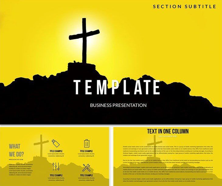 Cross on Hill PowerPoint templates | ImagineLayout.com