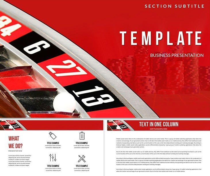 Roulette Gambling PowerPoint templates