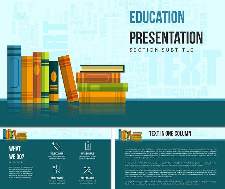 Books for Teaching PowerPoint Template for Educational Presentations