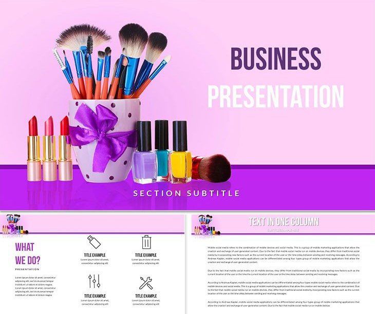 Cosmetics and Perfumery PowerPoint Template for Beauty Pros