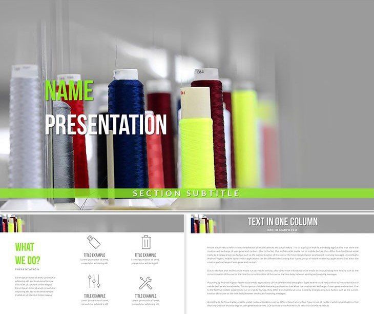 Differences In Sewing Thread PowerPoint Template for Industry