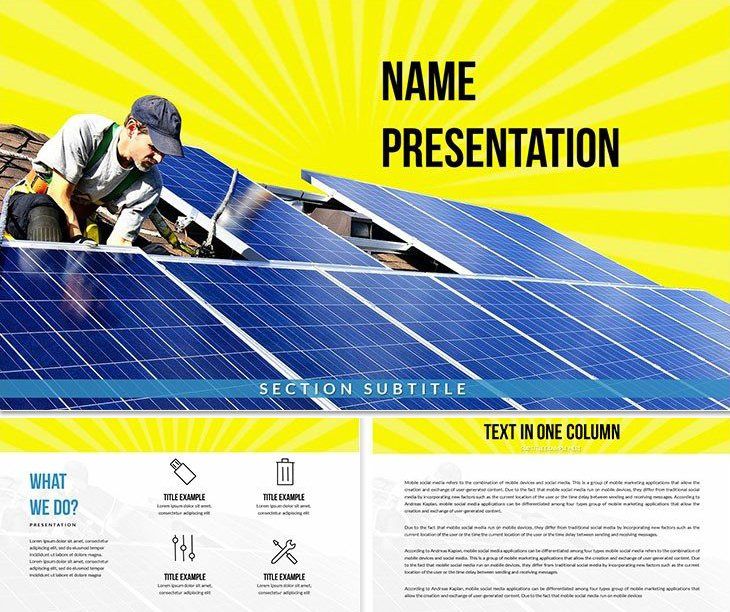 Installation of Solar Panels PowerPoint Templates