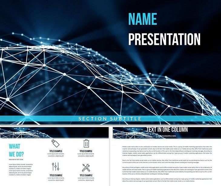 Tetrahedron Module Light PowerPoint Templates