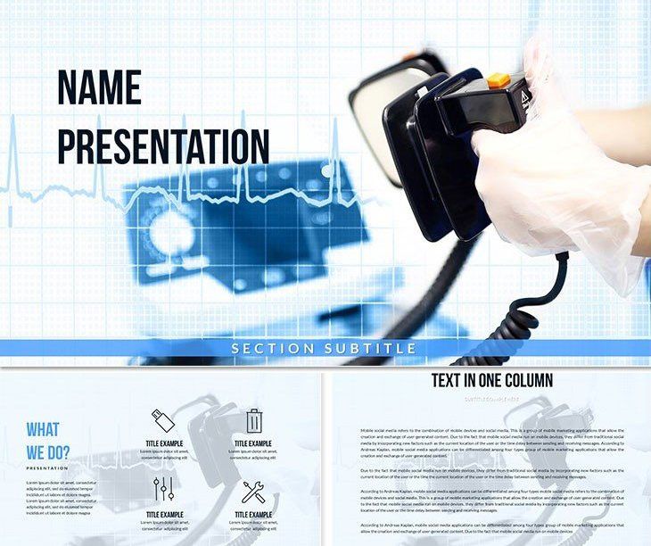 Medicine Defibrillator PowerPoint Template for Pharma Pros