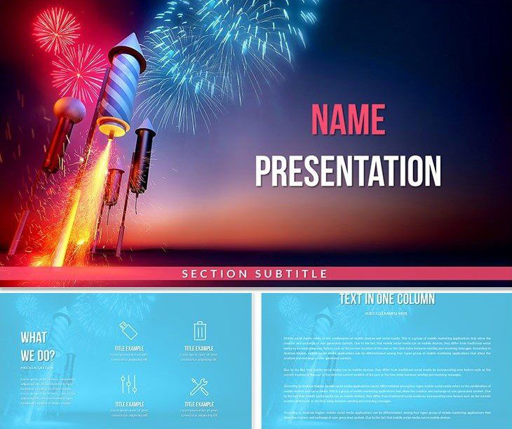 Holiday Fireworks PowerPoint Presentation Template - Download PPT