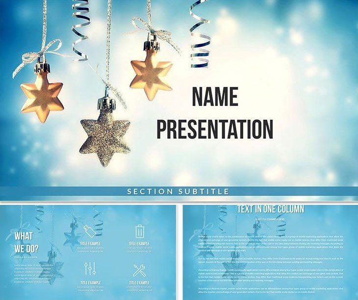 Stars Christmas Decorations PowerPoint Templates for presentation