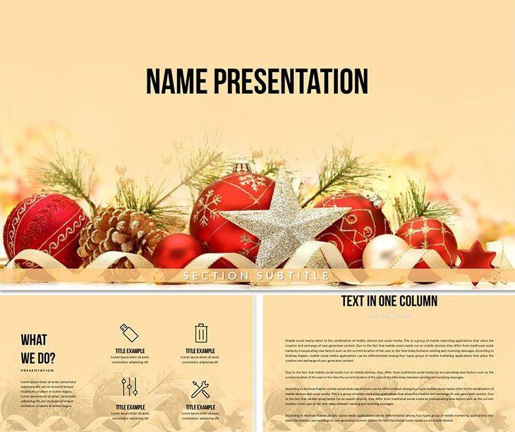 Holiday Christmas Decorations PowerPoint Template Free