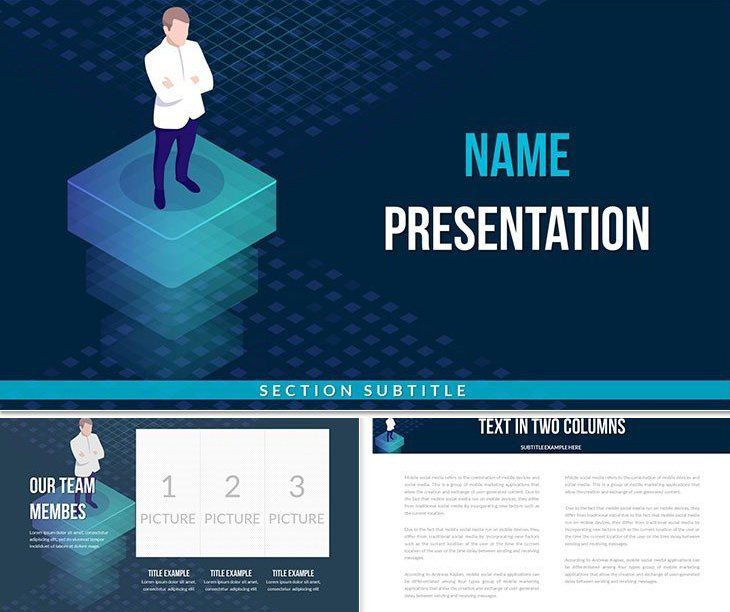 Leading, managing PowerPoint template, Background presentation