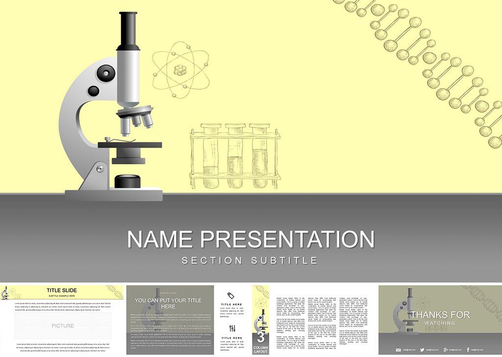 Microscope Research PowerPoint template for presentation