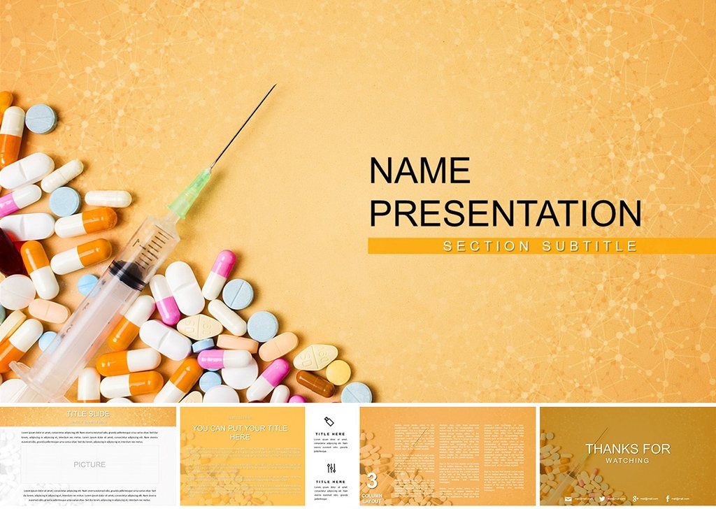 Syringe and Pills PowerPoint template