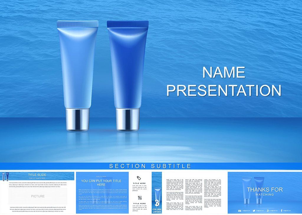 Anti-Aging Cream Skincare PowerPoint Template for Health Pros