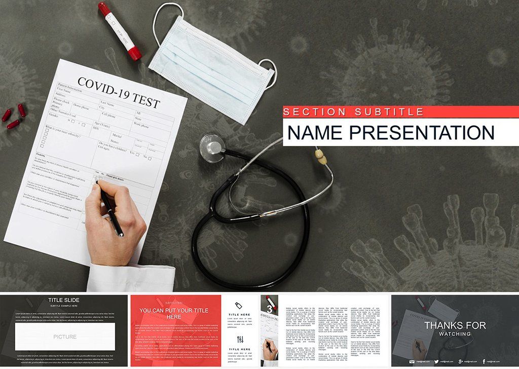 Virus Test PowerPoint Template for Doctor Presentations