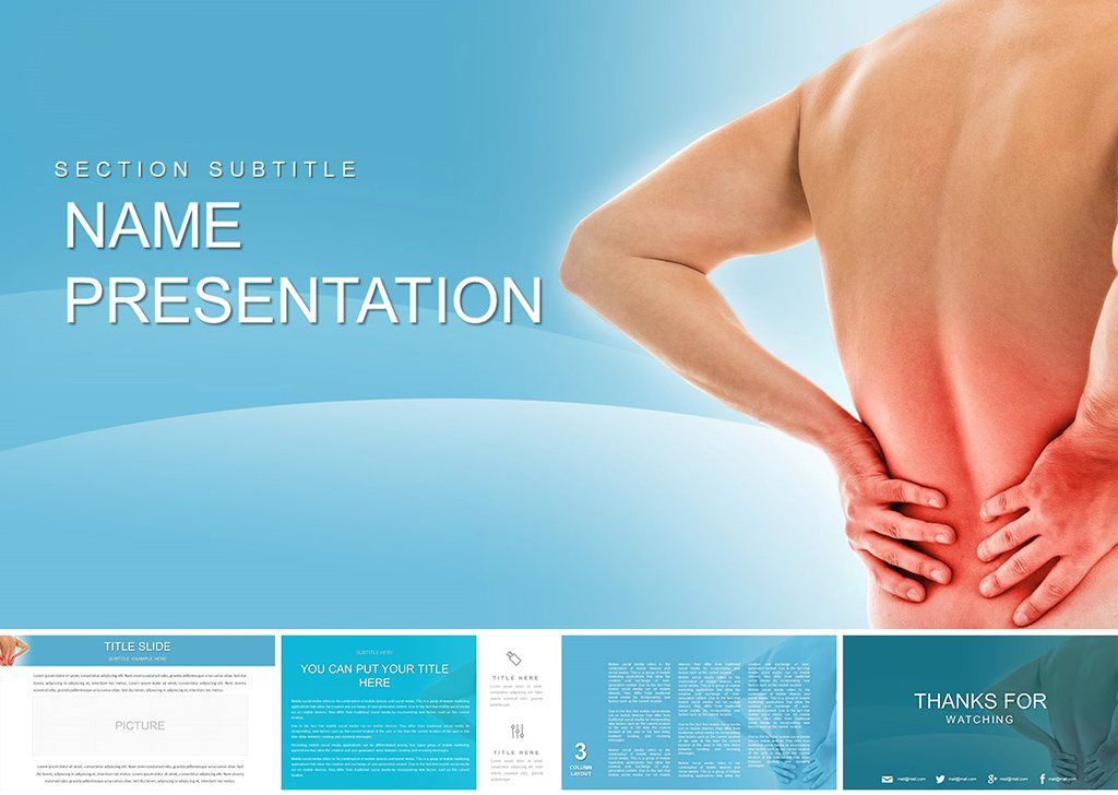 Back Pain: Symptoms, Causes, Diagnosis, and Treatment PowerPoint template