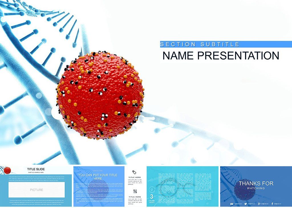 Viruses Change DNA PowerPoint Template for Virology Research