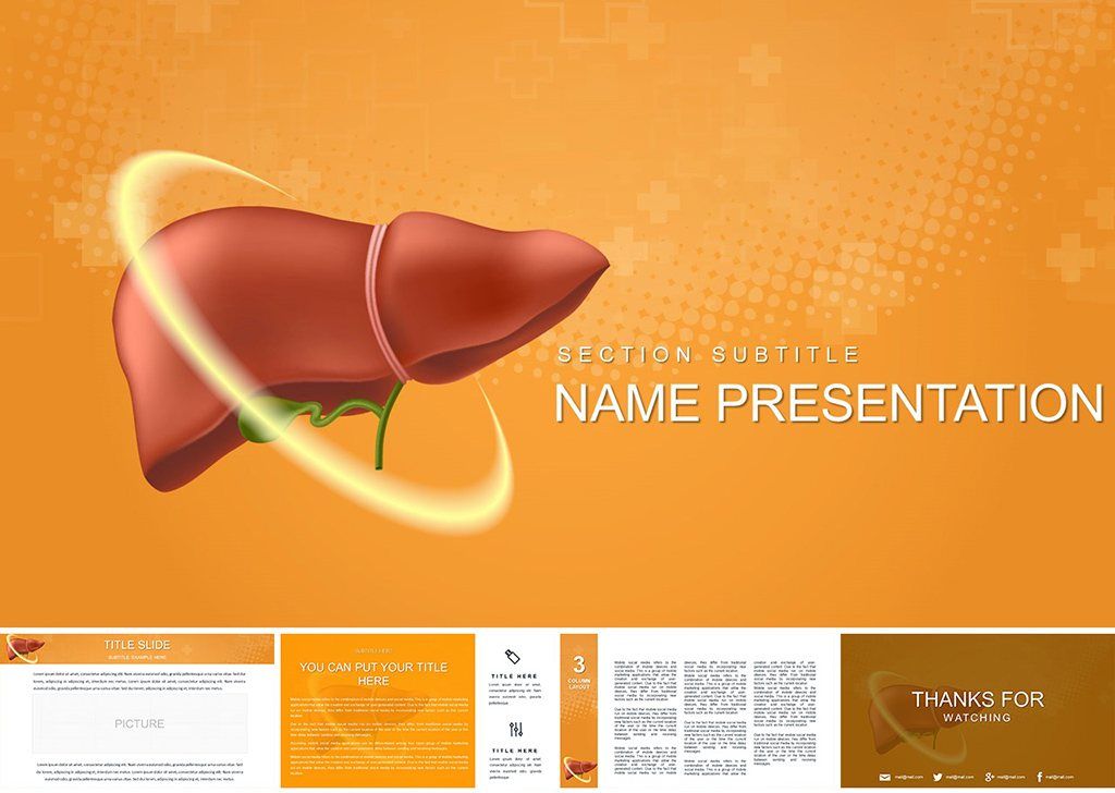 Liver Disease Treatment PowerPoint Template for Medicine