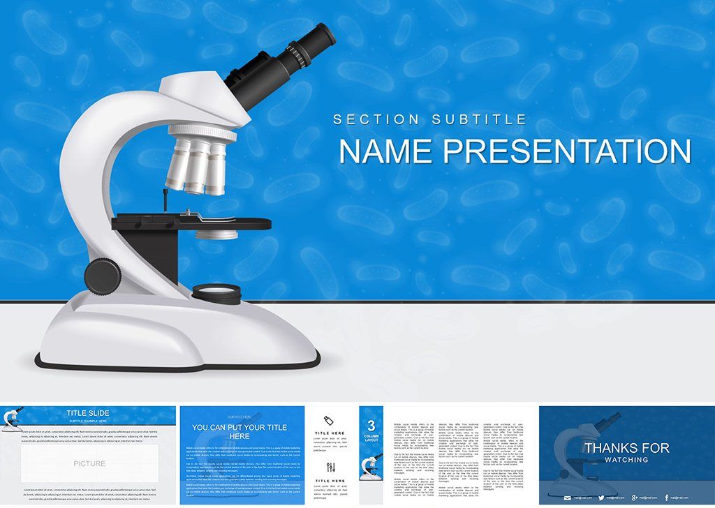 Professional Laboratory Microscopes PowerPoint template