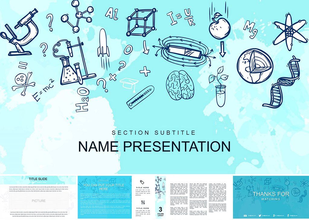 Chemistry, Biology, Physics PowerPoint template