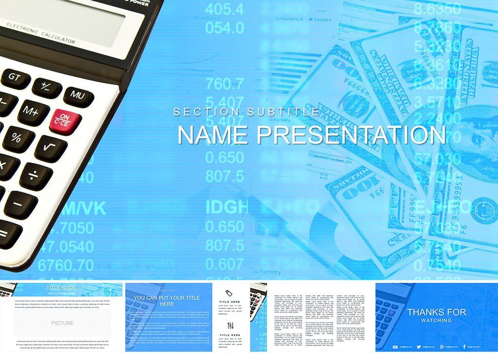 Accounting Calculator PowerPoint Template for Finance