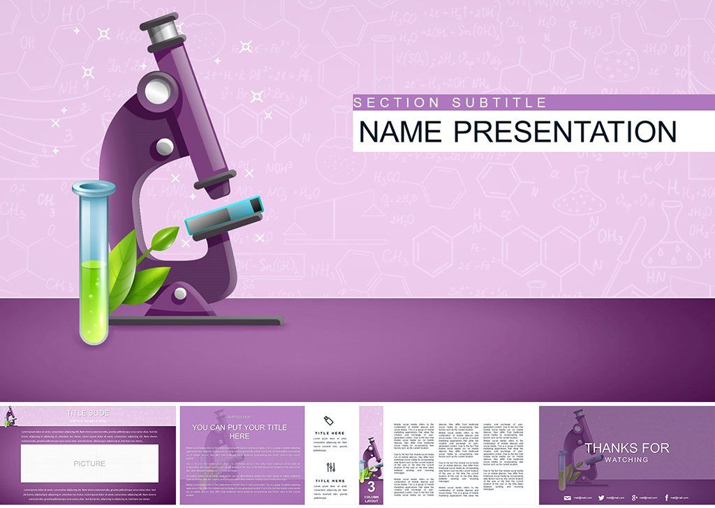 Lab Biological Microscopes PowerPoint template