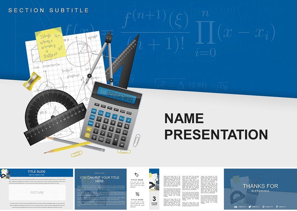 Mathematics Books PowerPoint template