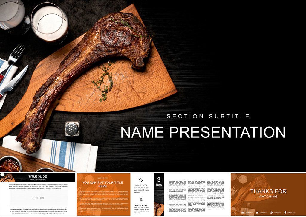Delicious Meat Recipes PowerPoint Template for Culinary Experts