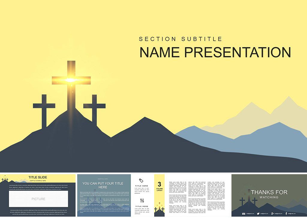 Salvation Faith Hope Love PowerPoint Template for Spiritual Groups