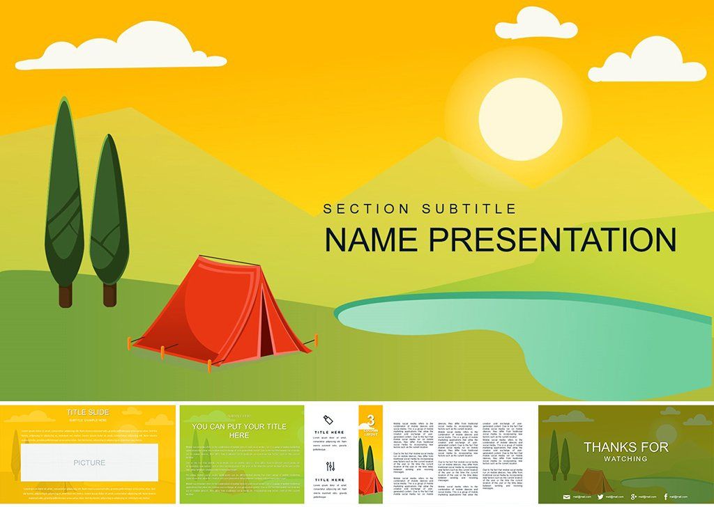 Camping, Adventure, Leisure, Tent PowerPoint template