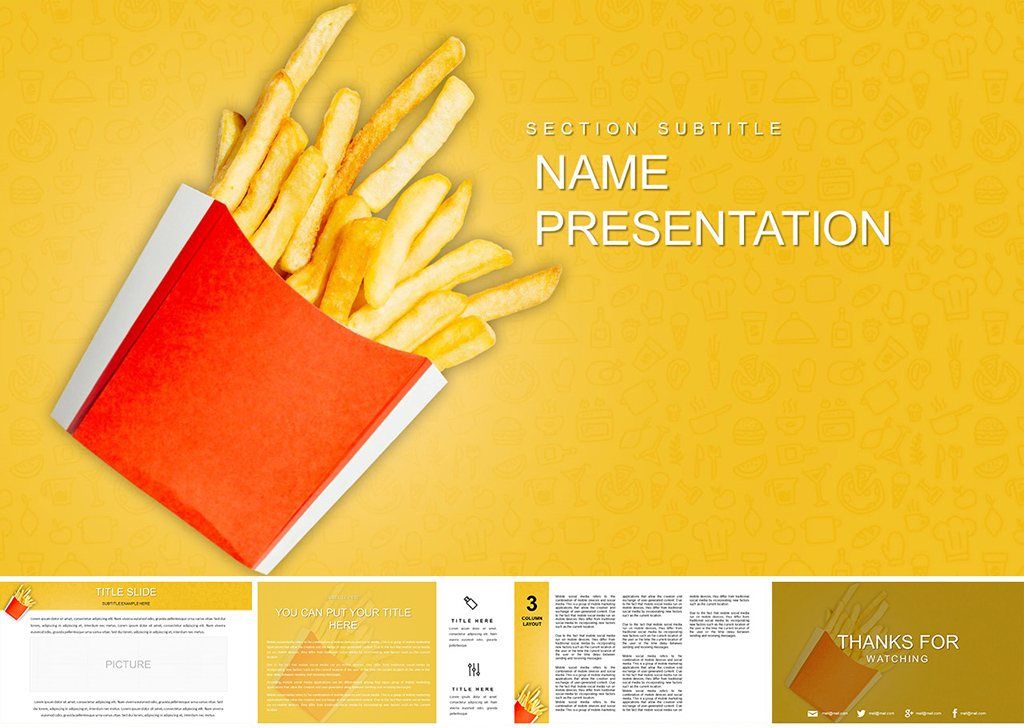 French Fries PowerPoint Template for Snack Businesses