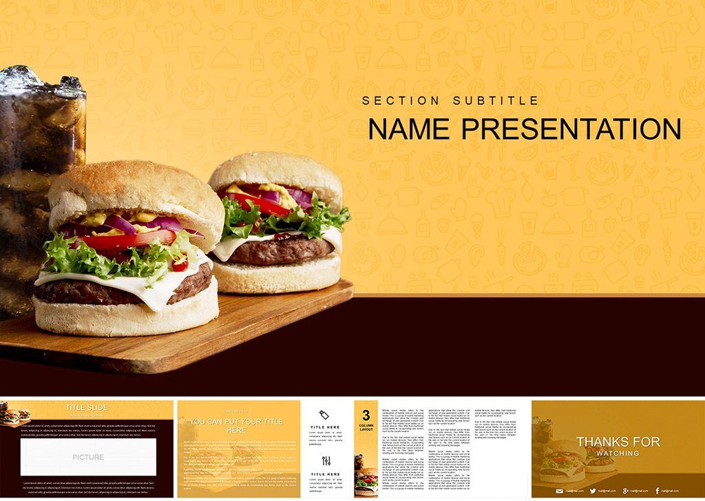 Hamburger PowerPoint Template for Fast Food Enthusiasts