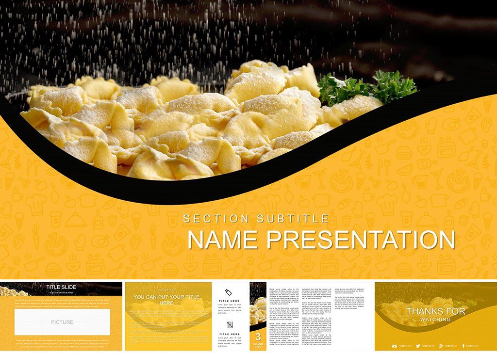 Boiled Dumplings Recipe PowerPoint Template, PPTX Presentation