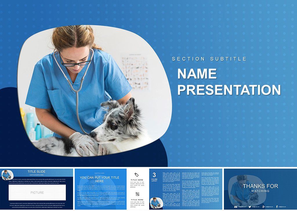 Animal Disease and Services Veterinary Clinics PowerPoint template